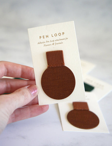 Bespoke Letterpress Adhesive Pen Loop in Rust - Lineae